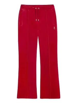 Juicy Couture Diamanté Velour Track Pants - Red