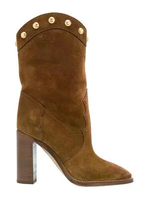 Saint Laurent Kate Suede Boots - Brown