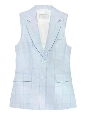 Peserico Single-breasted Linen Waistcoat - Blue