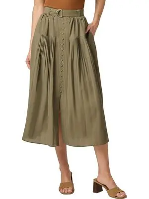 ADRIANNA PAPELL Adrianna Papell Belted A-Line Pleated Midi Skirt