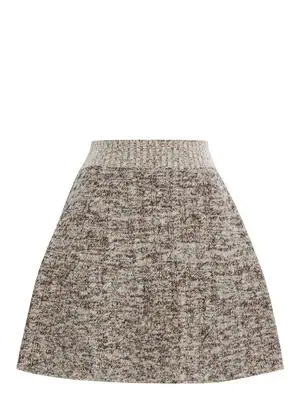 Stella McCartney Marled Wool-blend Knit Mini Skirt - Gray