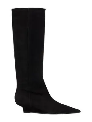 TOTEME Sharp 40 Suede Knee Boots - Black