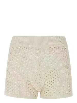 MC2 SAINT BARTH Almyra Crochet Shorts - Neutrals