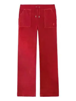 Juicy Couture Del Ray Velour Track Pants - Red