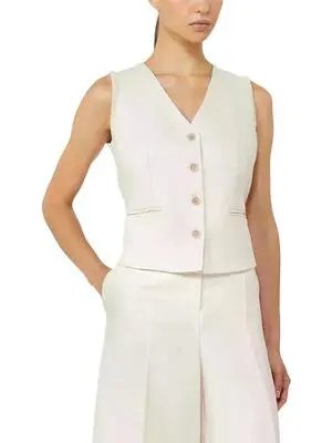 Max Mara Cable-knit Button-up Waistcoat - Neutrals