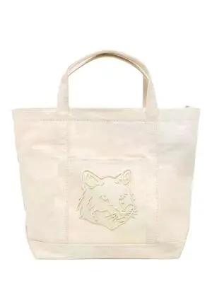 Maison Kitsuné Small Fox Head Tote Bag - Neutrals