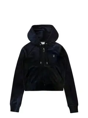 Juicy Couture Diamanté Velour Hoodie - Blue