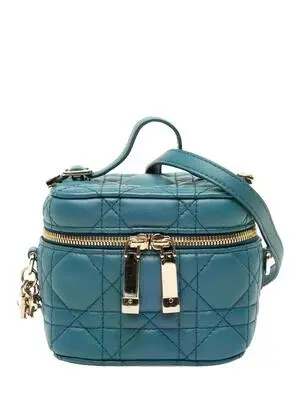 Dior Micro Lambskin Lady Vanity Case Satchel - Blue