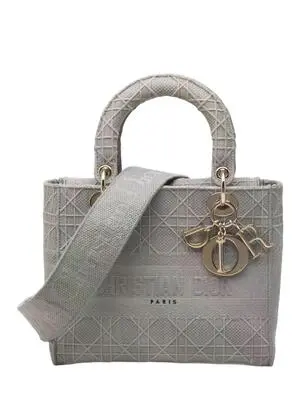 Dior Christian Dior Medium Lady D Lite Satchel Grey