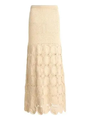 Escvdo Siula Hand-crocheted Pima Cotton Maxi Skirt - Ivory