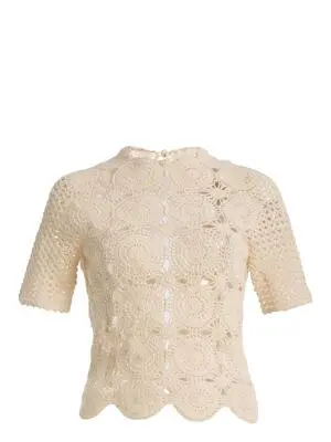 ESCVDO ESCVDO Siula Hand-Crocheted Pima Cotton Top