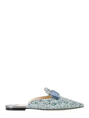 JIMMY CHOO Galaxy Flat Mules - Blue