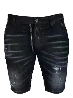 Dsquared2 Distressed Denim Shorts - Black