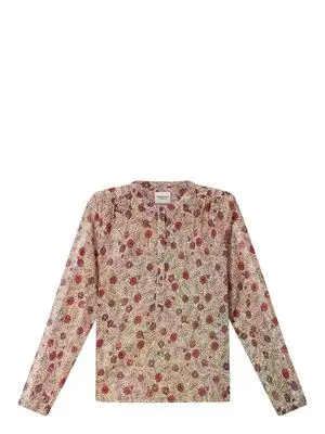 MARANT ETOILE MARANT ÉTOILE Beige Cotton Floral Print Henley Top