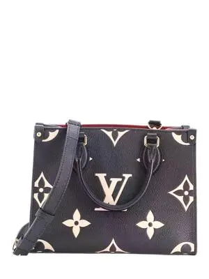 LOUIS VUITTON Louis Vuitton OnTheGo Bicolor Monogram Empreinte Giant PM Tote Bag Black