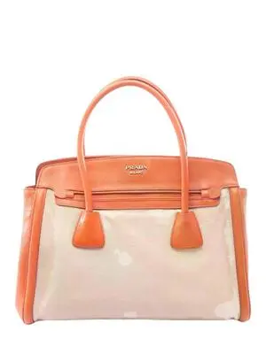 Prada Saffiano Leather Tote Bag - Neutrals