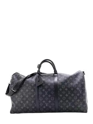 LOUIS VUITTON Keepall Bandoulière 55 Travel Bag - Black