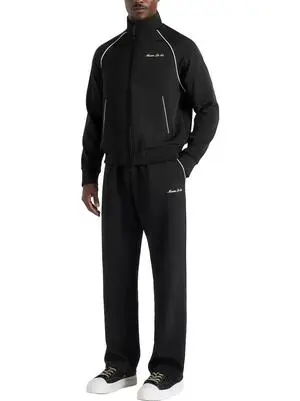 Manière De Voir Signature Piped Track Pants - Black