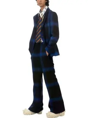 WALTER VAN BEIRENDONCK Check-pattern Wool Blazer - Blue