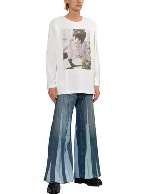 Junya Watanabe X Merz B. Schwanen Graphic-print Long-sleeve T-shirt - White