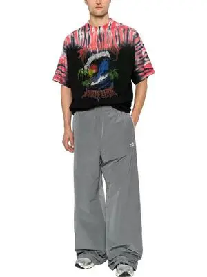 Balenciaga Tie-dye Graphic-print T-shirt - Black
