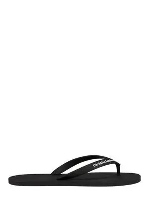 CHRISTIAN LOUBOUTIN Summer Flat Rubber Flip Flops - Black