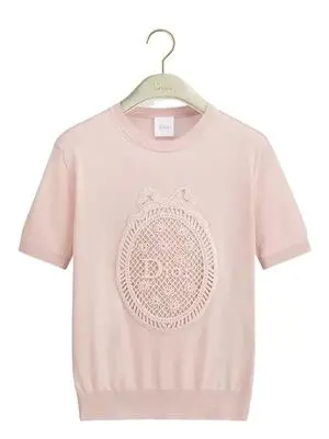 Dior Dior Riviera Médallion Crocheted Short-Sleeved Sweater No