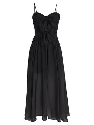 Zimmermann Silk Aster Midi Dress - Black