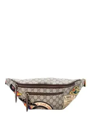 Gucci Gg Coated Canvas Belt Bag With Applique - Brown