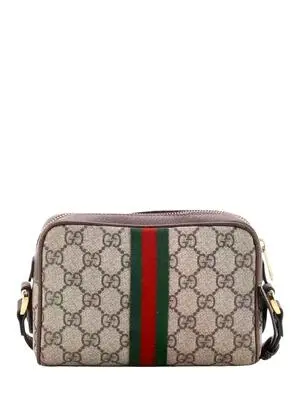 Gucci Ophidia Mini Shoulder Bag In Gg Coated Canvas - Brown