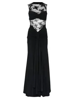 BABYLON Sleeveless Lace Detail Maxi Dress - Black