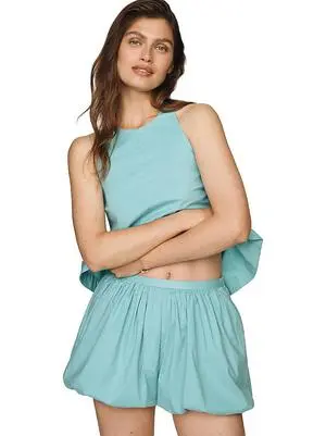 ALIGNE Paulo Cotton Poplin Balloon Shorts - Blue