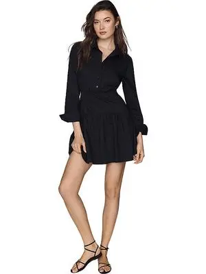 EXQUISE Tobie Mini Shirt Dress - Black