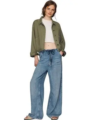 AGOLDE Shaw Tie-waist High-rise Wide Leg Jeans - Script
