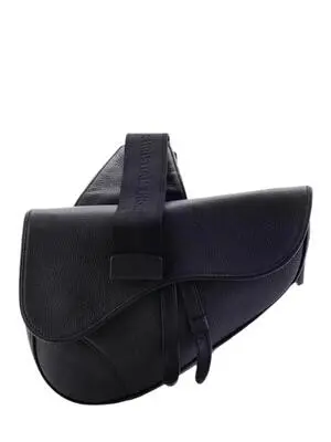 Dior Saddle Leather Mini Crossbody Bag - Black