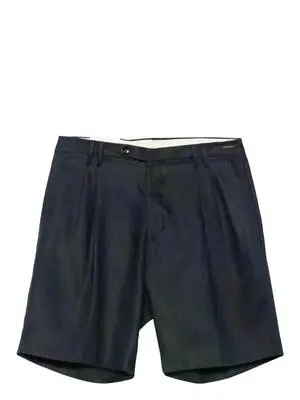 MICHAEL COAL Tailored Pleated Shorts - Blue