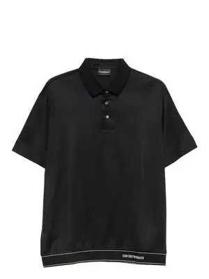 Emporio Armani Logo-print Polo Shirt - Black
