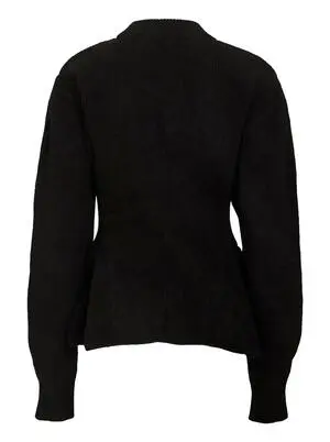 ROTATE BY BIRGER CHRISTENSEN Peplum Hem Sweater - Black