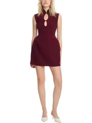 AXEL 113 Sophie Sleeveless Mock Neck Mini Dress - Red
