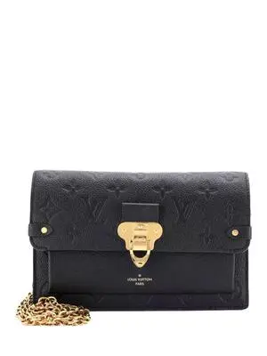 LOUIS VUITTON Vavin Chain Wallet Nm Monogram Empreinte Leather Crossbody Bag - Black