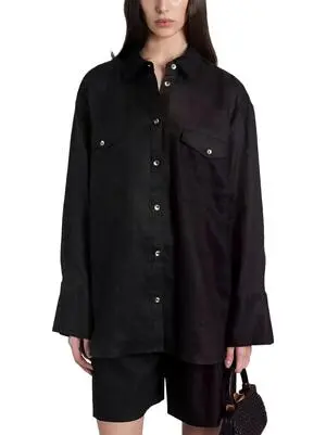 Alice + Olivia Finely Pocket-detail Button-up Shirt - Black