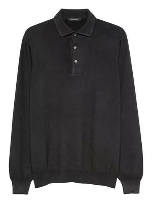 Tagliatore Bailey Long-sleeve Polo Shirt - Grey