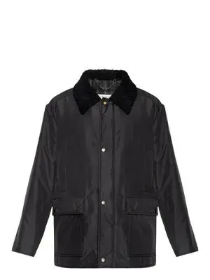 MAISON MARGIELA Shearling Collar Press-stud Jacket - Black