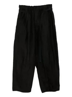 KLASICA Drawstring Elasticated-waist Trousers - Black