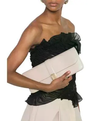 Khaite Blake Foldover Clutch Bag - Neutrals