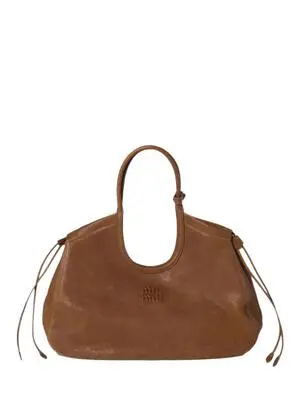 Miu Miu Ivy Nappa Leather Shopping Bag - Brown