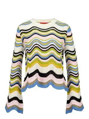 La DoubleJ Chevron Knit Cropped Sweater - Multicolour