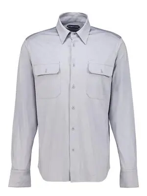 TOM FORD Light Charcoal Silk-cotton Shirt - Grey