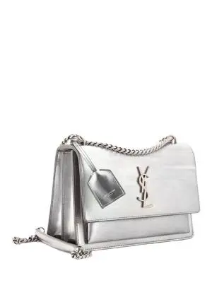 Saint Laurent Sunset Leather Medium Crossbody Bag - Metallic