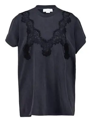 Stella McCartney Stella McCartney Relaxed T-Shirt With Lace Detail Black